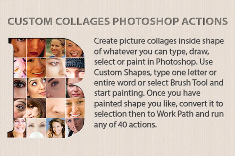 Custom Collages Photoshop Actions - Etsy