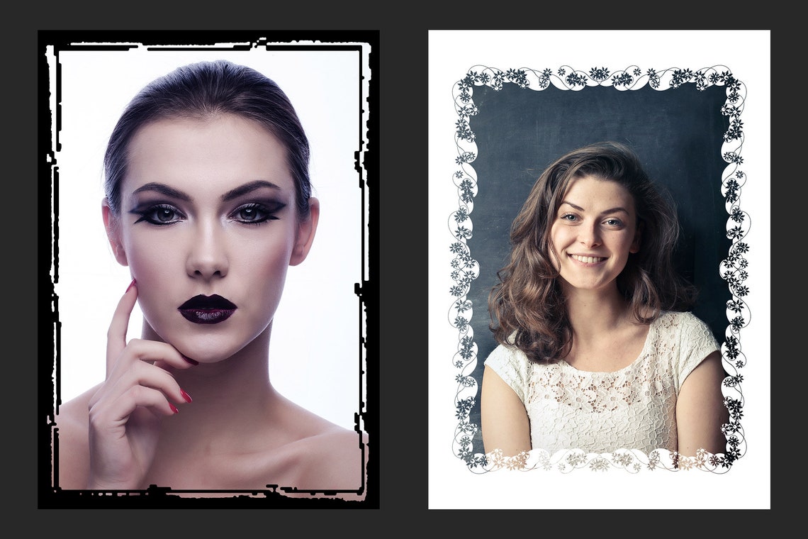 200 Different Photo Edges for Portrait Photos. Automated PSD Templates ...