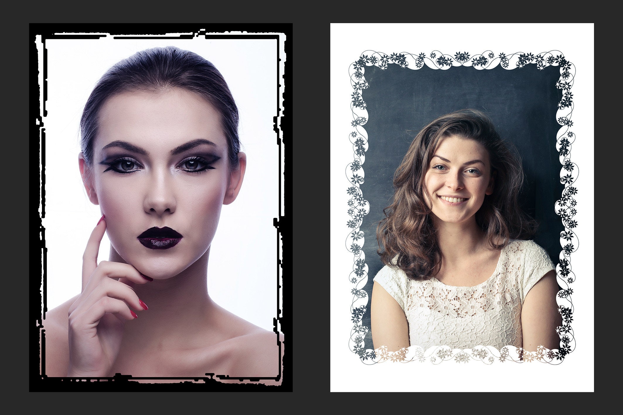 200 Different Photo Edges for Portrait Photos. Automated PSD Templates ...