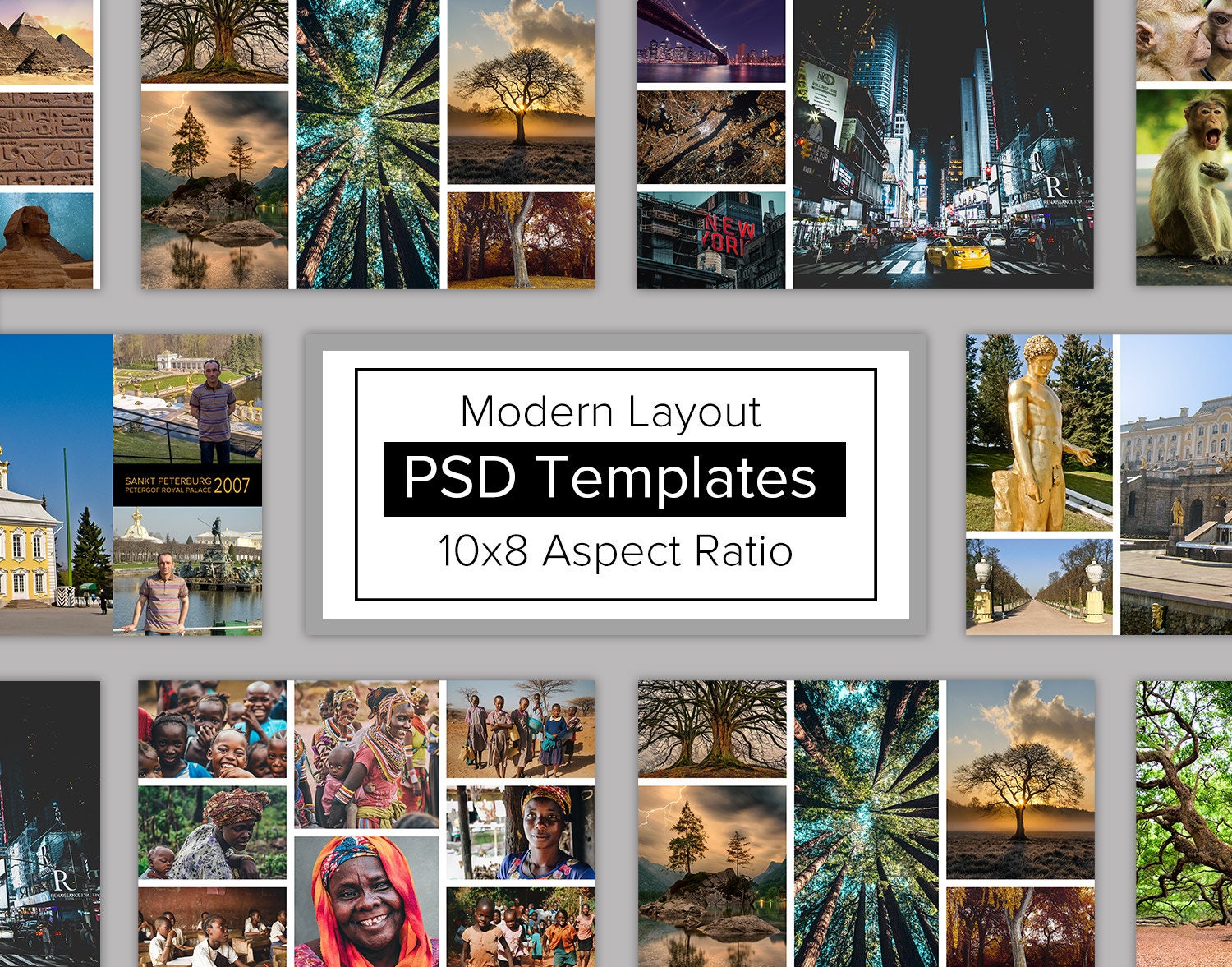 Modern Layout Collage Automated PSD Templates 5x4 (10x8) Aspect Ratio ...