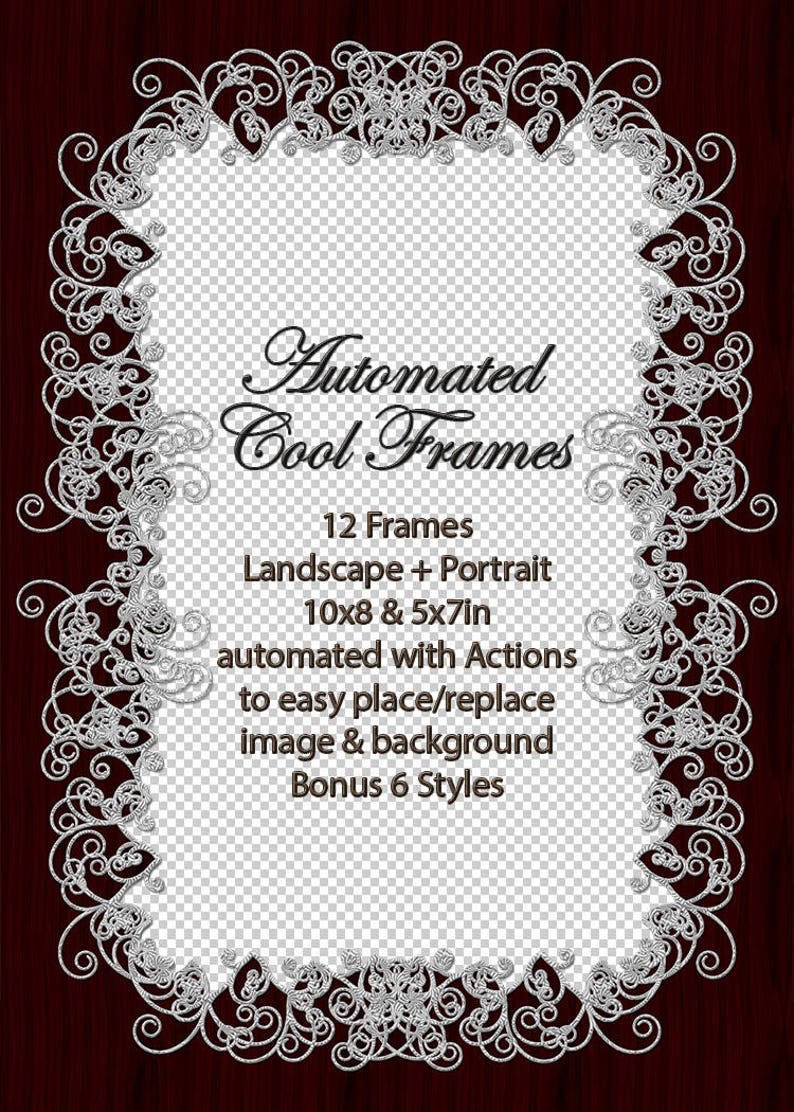 Automated Cool Frames Photoshop PSD Templates - Etsy
