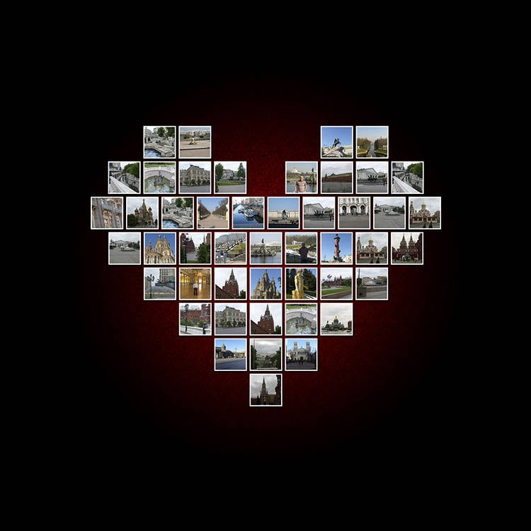 Centered & Heart Collages PSD Templates - Etsy