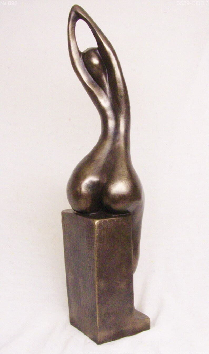 Cold Cast Bronze Sculpture, Woman Seated With Raised Arms. - Etsy