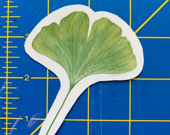 Ginkgo Leaf Vinyl Sticker Sticker Decal for Laptop, Water Bottle, Phone ...