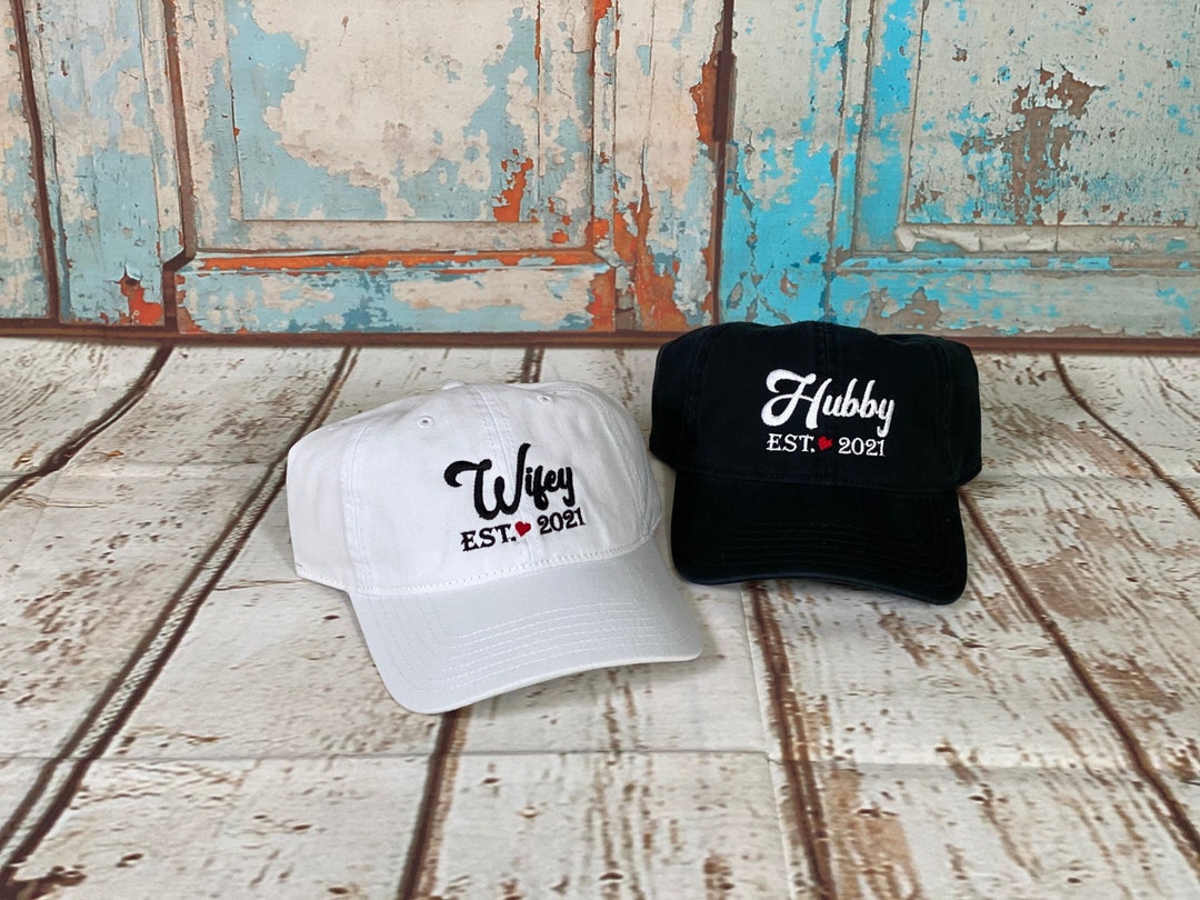 Retro Hubby Wifey Gift, Vintage, Custom Hat, Just Married, Bride and ...