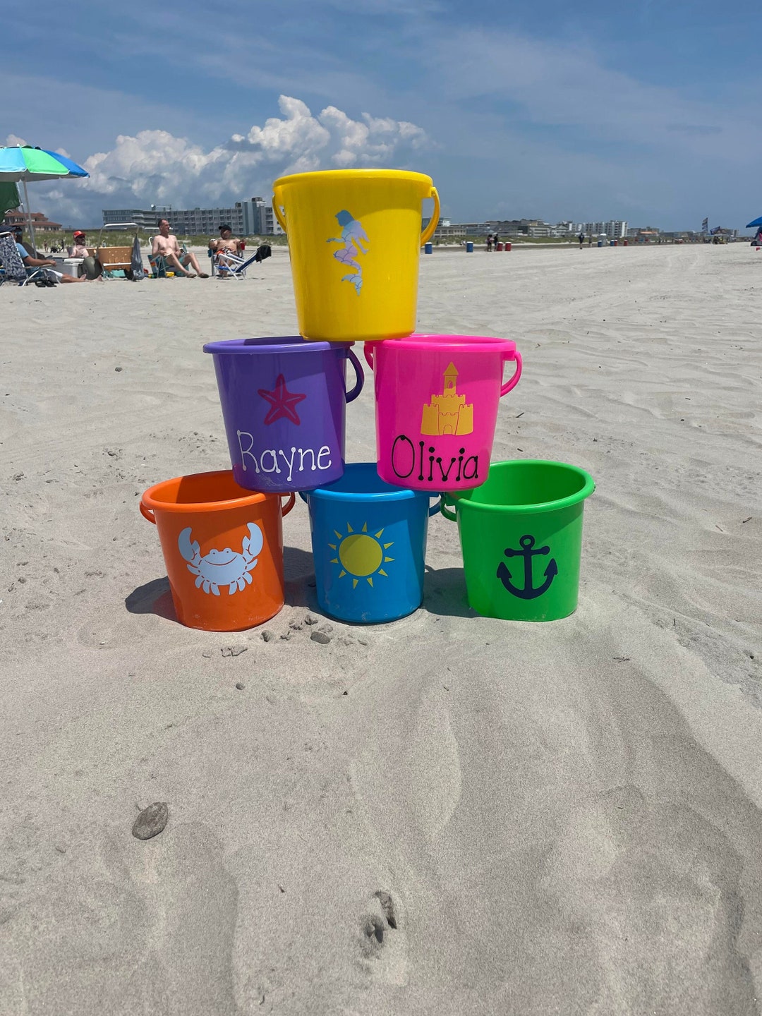 Personalized Sand Bucket With Handle- Summer Fun- Beach Accessories - Etsy