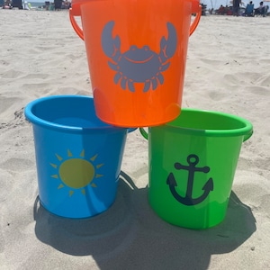Personalized Sand Bucket With Handle- Summer Fun- Beach Accessories - Etsy