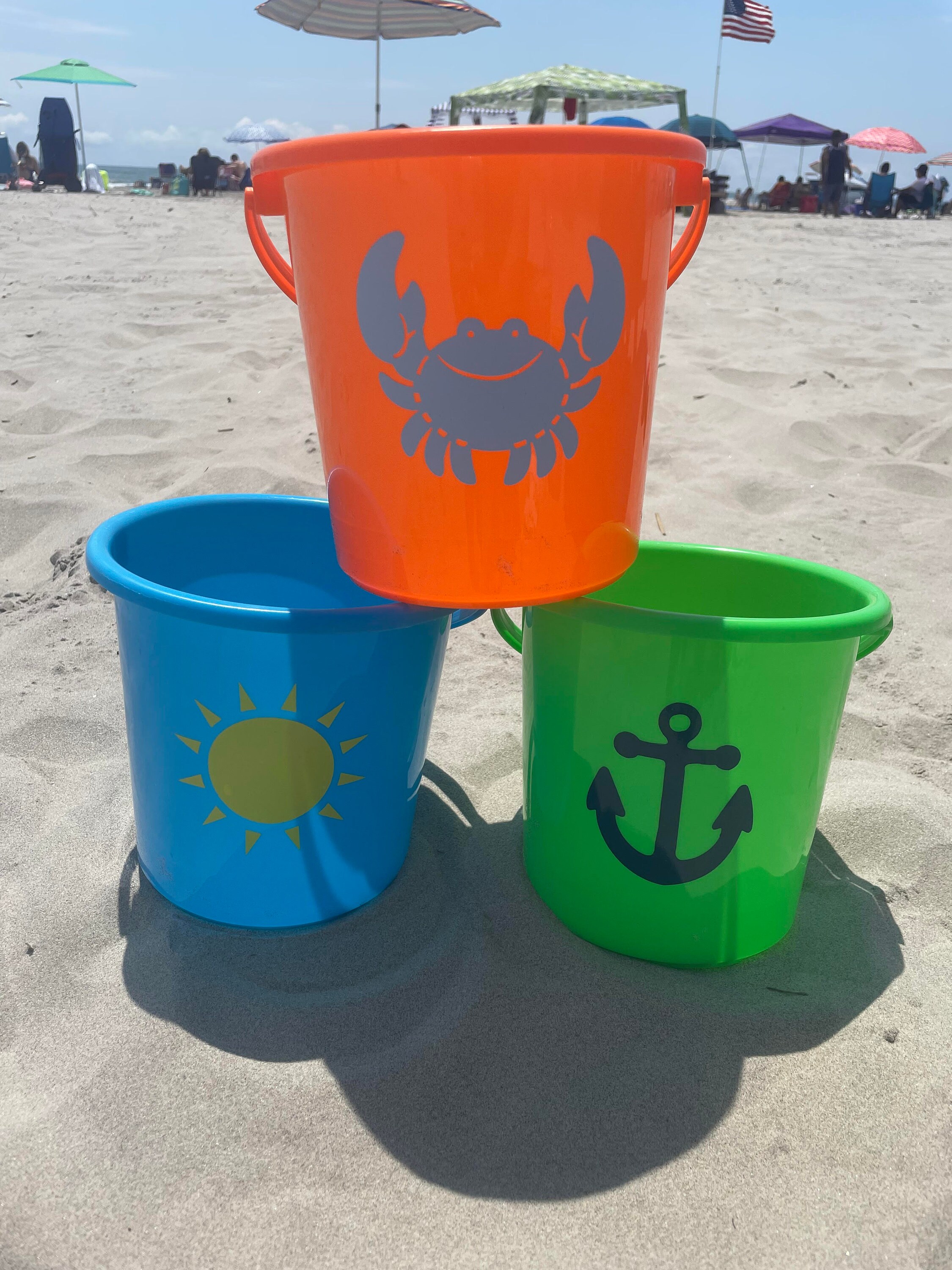 Personalized Sand Bucket With Handle- Summer Fun- Beach Accessories - Etsy