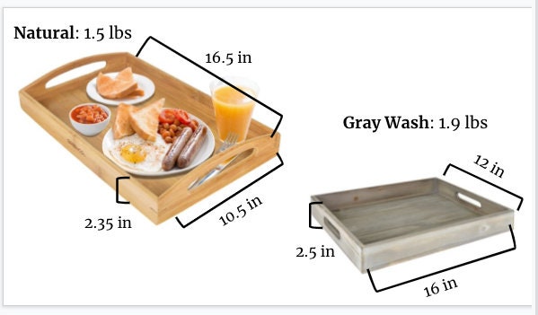 Multipurpose Personalized Family Serving Tray in Natural or Gray Wash ...