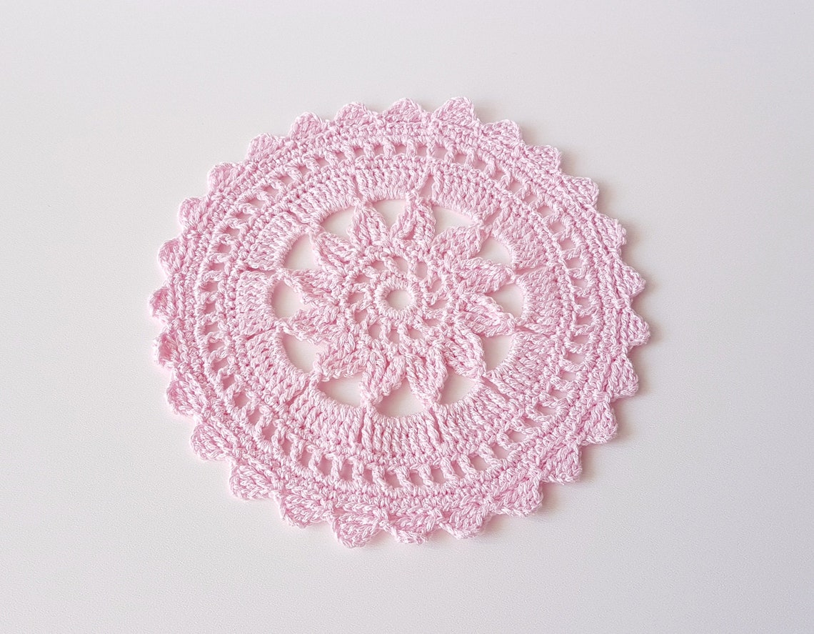 Crochet Doily Pink Doily Lace Doily Crochet Table Decoration | Etsy