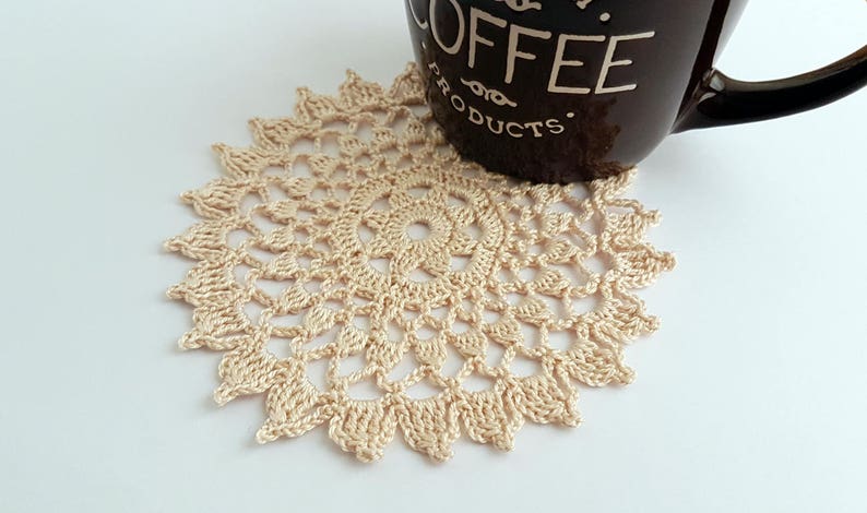 Beige Doily Beige Crochet Doily Small Doily Mini Doily | Etsy