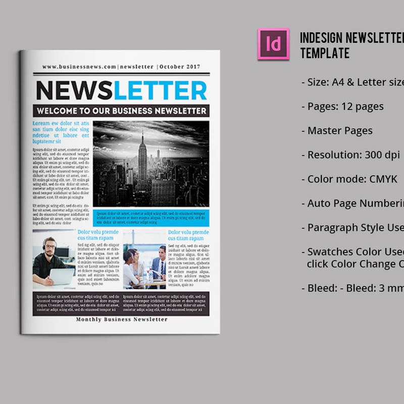 Newsletter Template, - Etsy