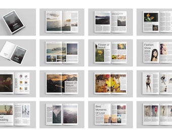 Multiple Magazine Layout Clean and Elegant Magazine Template | Etsy