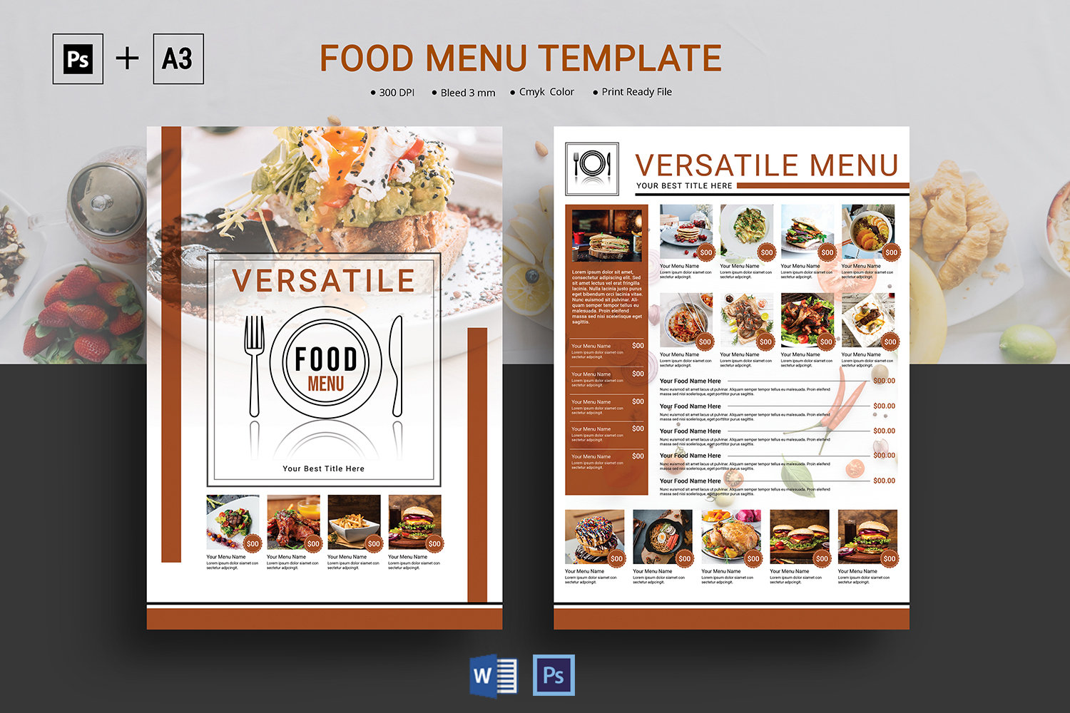 Restaurant Menu Template Food Menu Flyer Template - Etsy