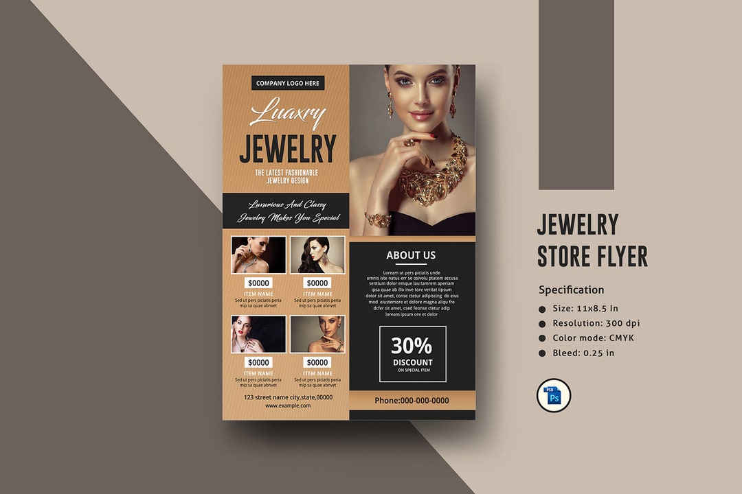Jewelry Store Flyer Template Product Promotion Flyer - Etsy