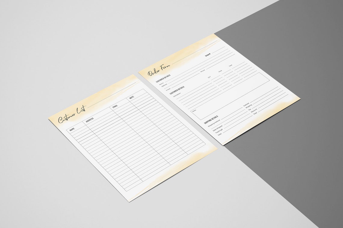 Business Minimal Order Form Template Order Tracker Customer - Etsy