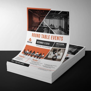 Round Table Event Flyer Corporate Flyer Template, Ms Word and Photoshop ...
