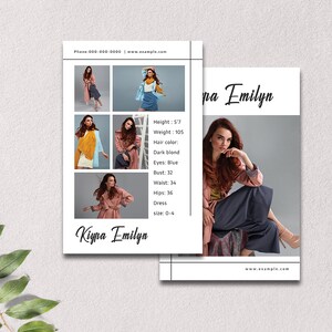 Comp Card Template Fashion Model Comp Card, Modeling Composite Card ...