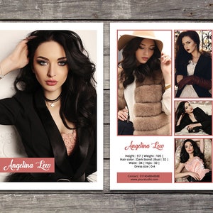 3 Model Comp Card Template Bundle | Modeling Comp Card Model Agency Zed ...
