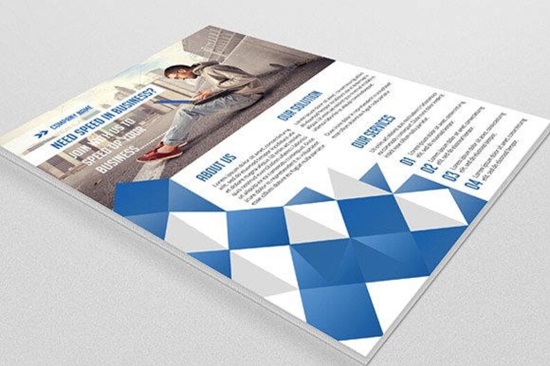 Modello di volantino aziendale: MS Word e Photoshop (download immediato ...