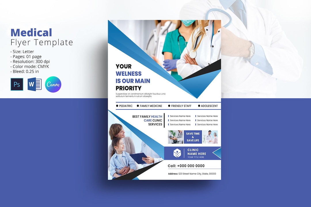 Health Care Clinic Promotional Flyer , Medical Hospital Service Flyer ...