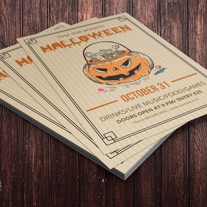 Diy Halloween Party Invitation Template Printable Halloween Party Flyer ...