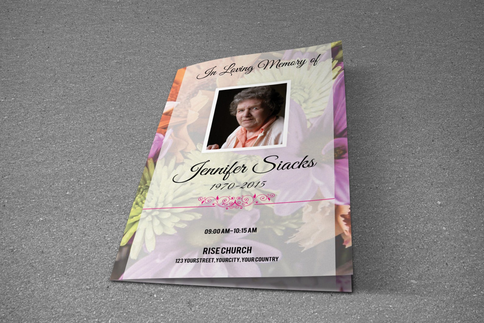 Printable Funeral Program Template Obituary Program Template - Etsy