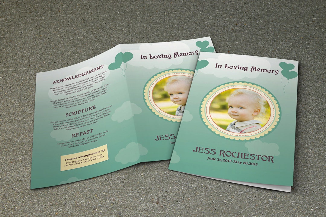 Child Funeral Program Template Memorial Program Obituary Template ...