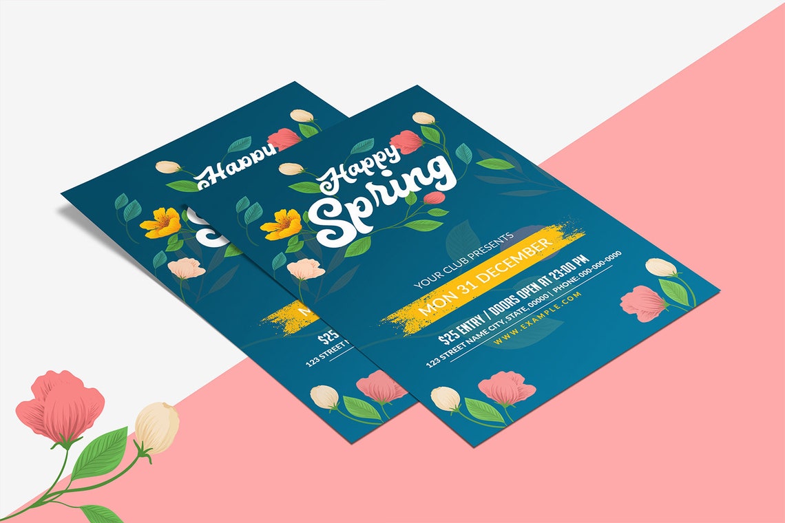 Spring Festival Flyer Template Printable Spring Party Flyer | Etsy