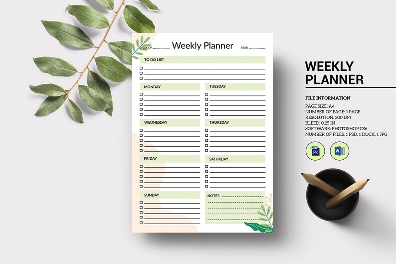 Weekly Planner Insert Template Printable Planner Template - Etsy