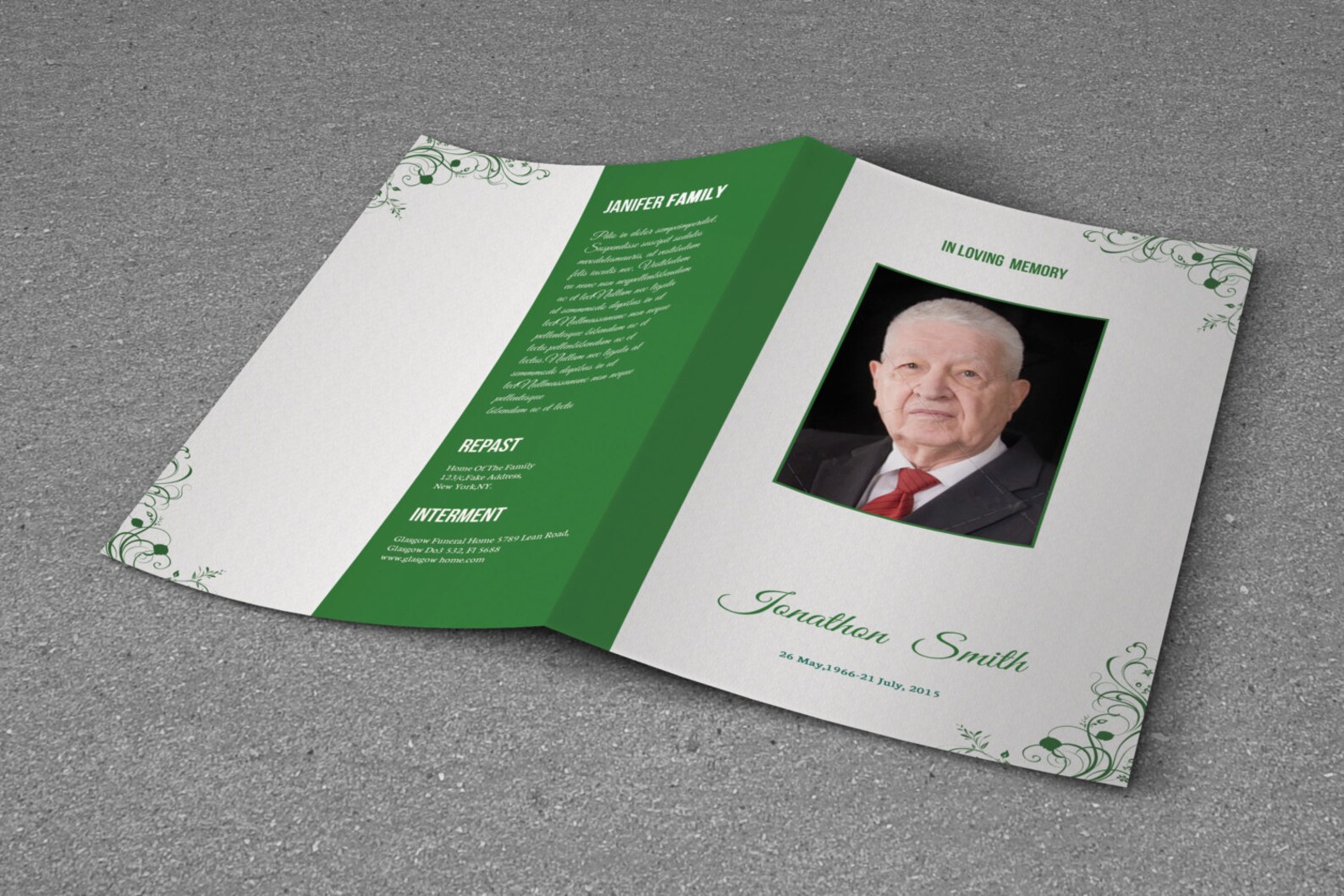 Printable Funeral Program Template Memorial Program Template - Etsy
