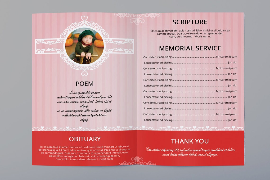 Child Funeral Program Template Memorial Program Template - Etsy