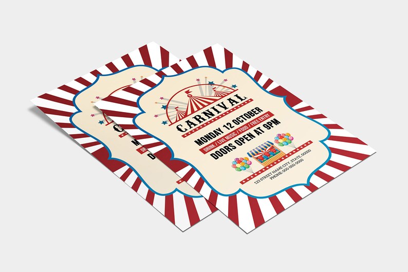 Carnival Flyer Template Carnival Fun Fair Flyer MS Word and | Etsy