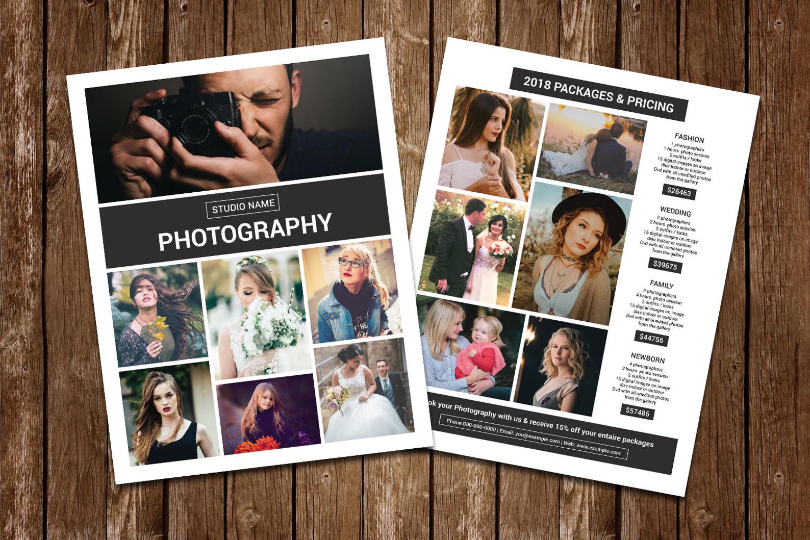 Modèle de Flyer photographie Prix liste | Photographe, Guide des prix ...