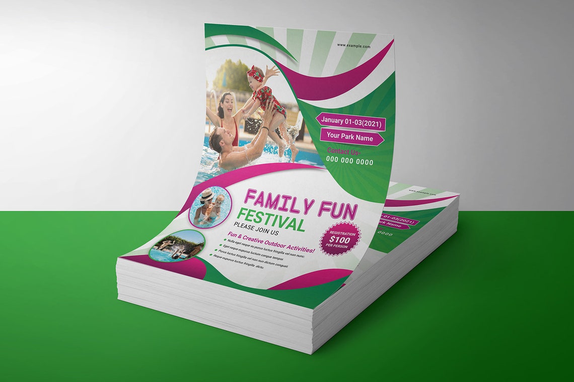 Printable Family Fun Day Flyer Template Family Picnic Event | Etsy