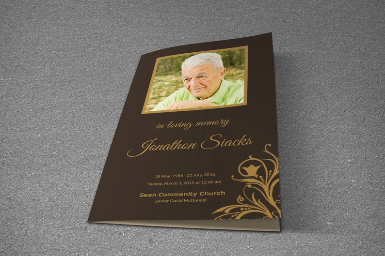 Printable Funeral Program Template: Editable Memorial (instant Download ...
