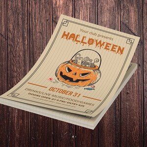 Diy Halloween Party Invitation Template Printable Halloween Party Flyer ...