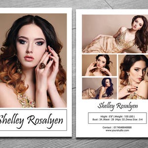 3 Model Comp Card Template Bundle | Modeling Comp Card Model Agency Zed ...