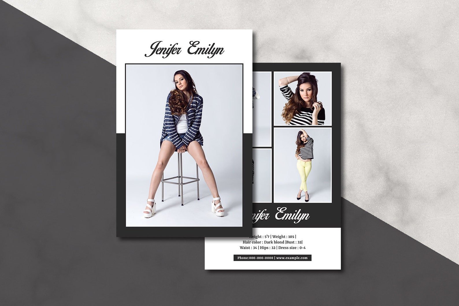 Model Comp Card Template Fashion Modeling Comp Card | Etsy