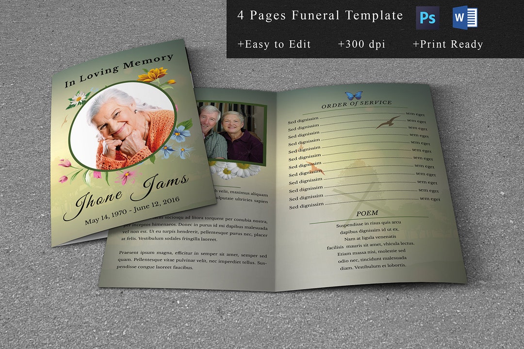 Printable Funeral Program Template obituary Program Template Order of ...