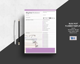 Blog Post Worksheet | Etsy