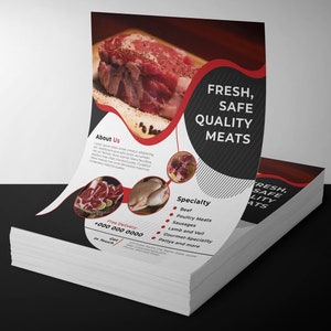 Customizable Meat Shop Flyer Template (MS Word, Photoshop, Canva) - Etsy