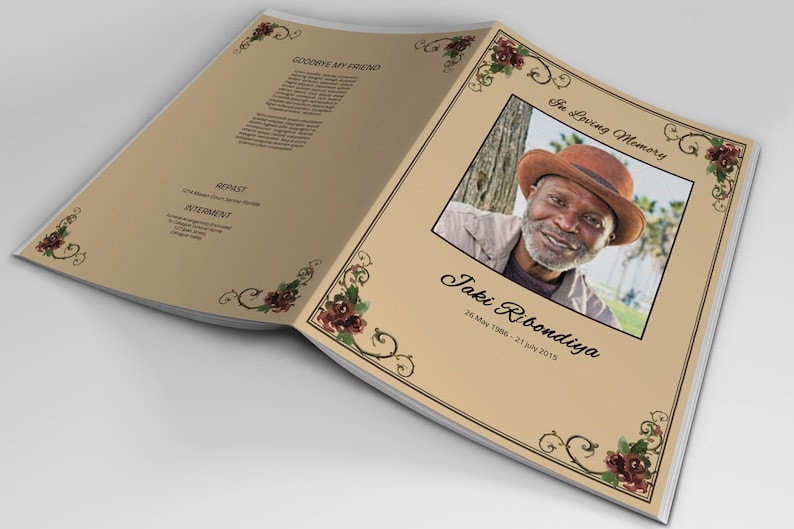 8 Pages Funeral Program Template Funeral Booklet Template - Etsy