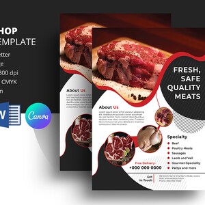 Customizable Meat Shop Flyer Template (MS Word, Photoshop, Canva) - Etsy