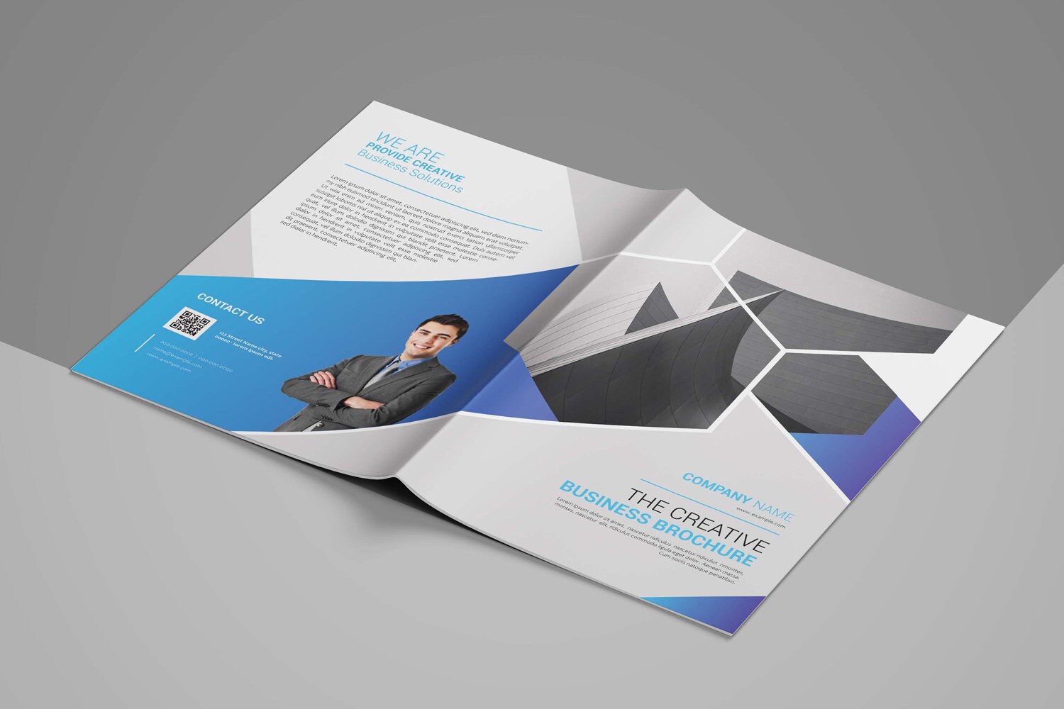 Printable Corporate Bifold Brochure Template: A4, Illustrator (instant ...
