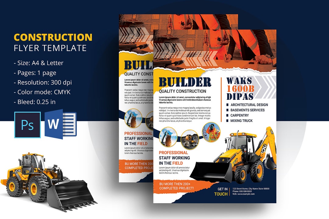 Construction Company Flyer Template , Printable Business Flyer Design ...