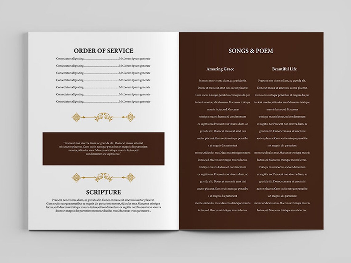 8 Pages Funeral Program Template Funeral Booklet Template - Etsy