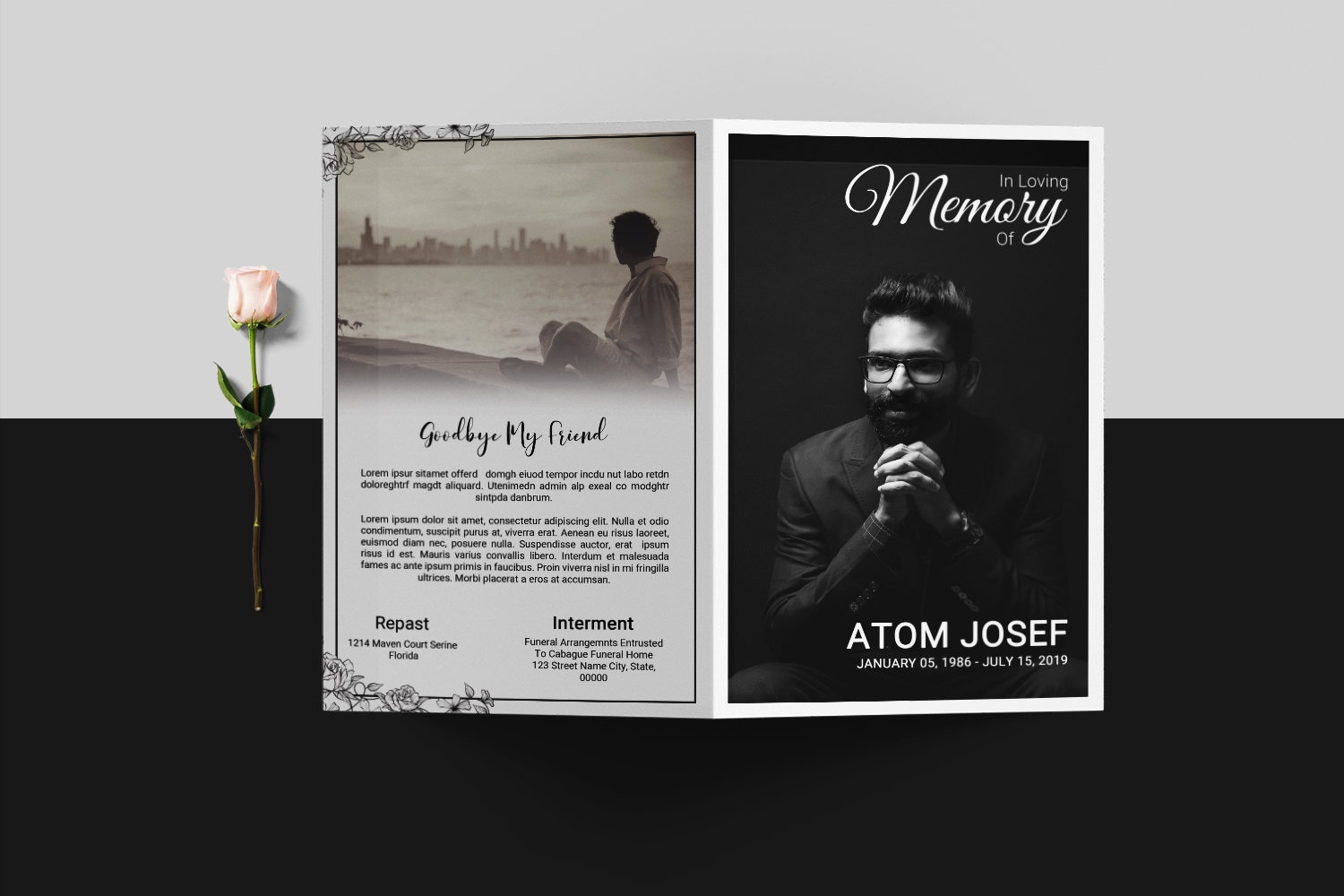 8 Pages Funeral program template Funeral Booklet | Etsy
