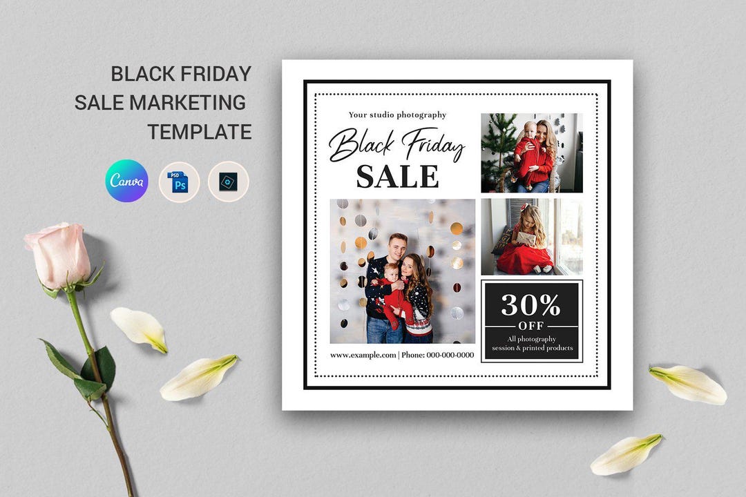 Black Friday Marketing Template, Black Friday Photography Marketing ...