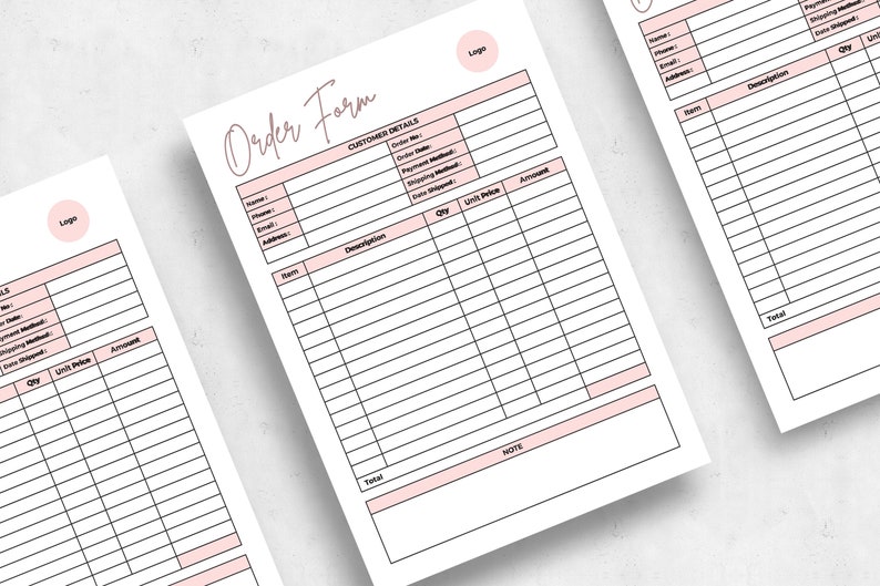 Product Order Form Template: Canva, Photoshop, MS Word (instant ...